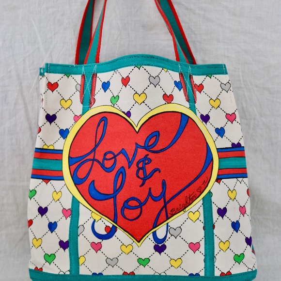 Brighton | Bags | New Brighton Xl Canvas Love Joy Heart Tote Handbag ...
